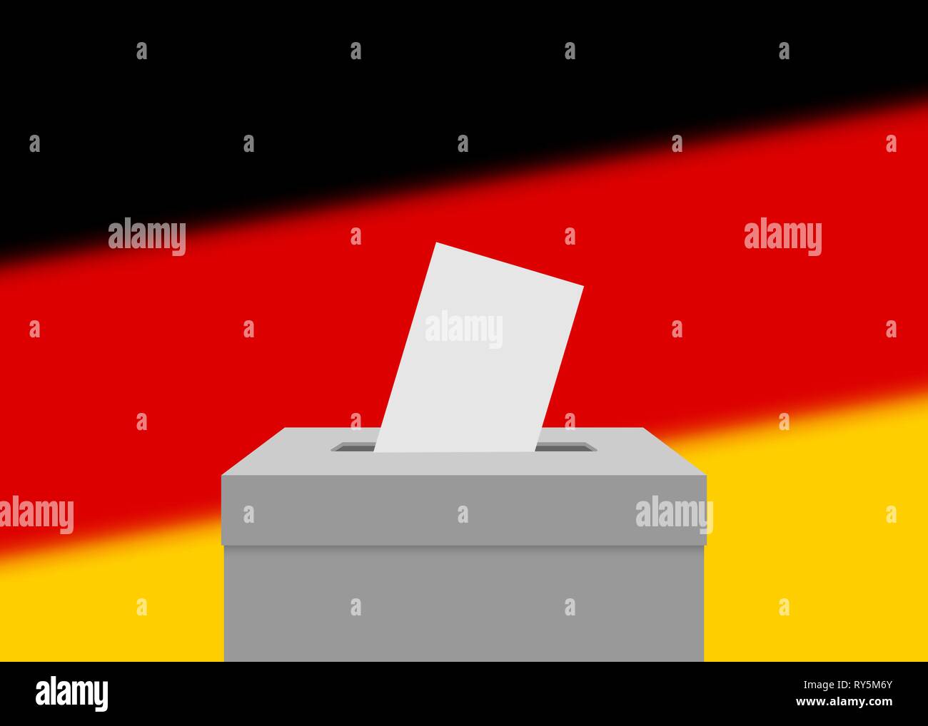 Germany election banner background. Ballot Box with blurred flag Stock ...