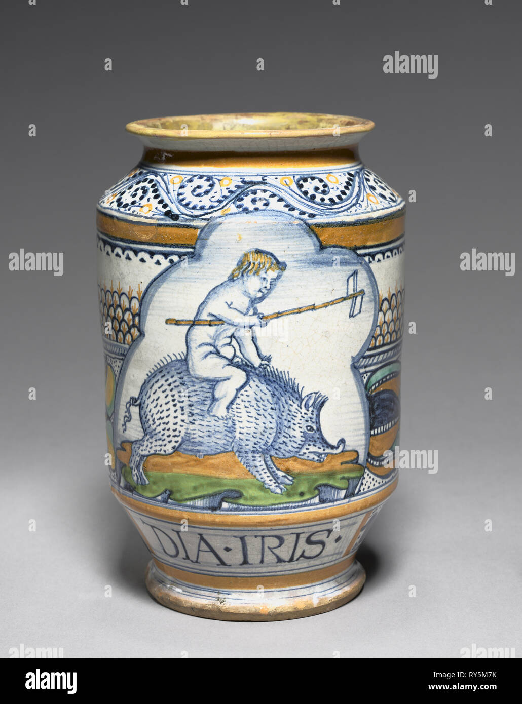 Pharmacy Jar, c. 1510. Italy, Siena, 16th century. Tin-glazed ...