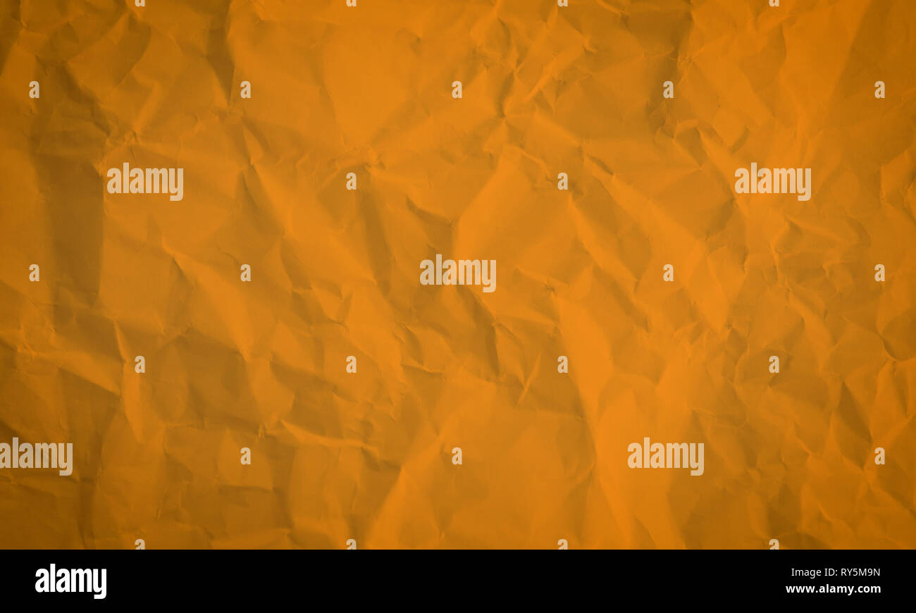 Crumpled Paper Orange Abstract Background Stock Photo - Alamy