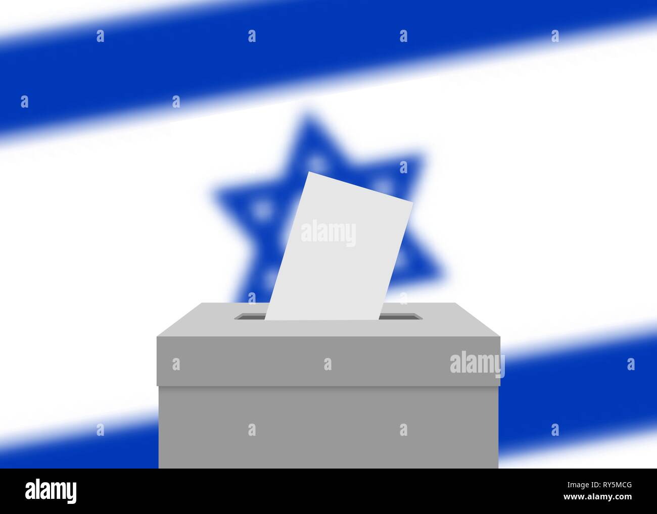 Israel election banner background. Ballot Box with blurred flag Stock ...