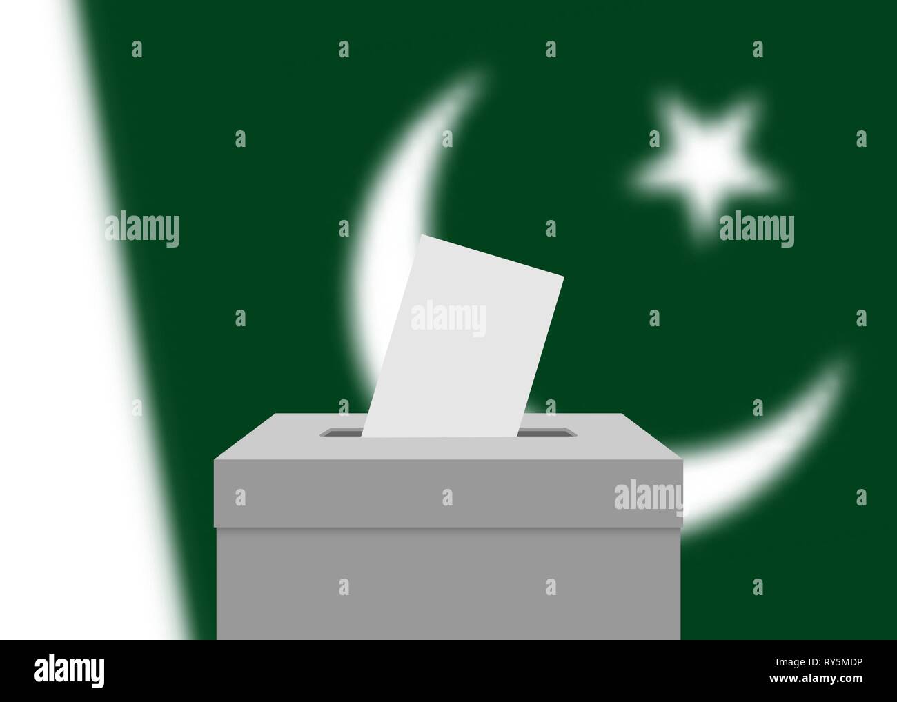 Pakistan election banner background. Ballot Box with blurred flag Stock ...