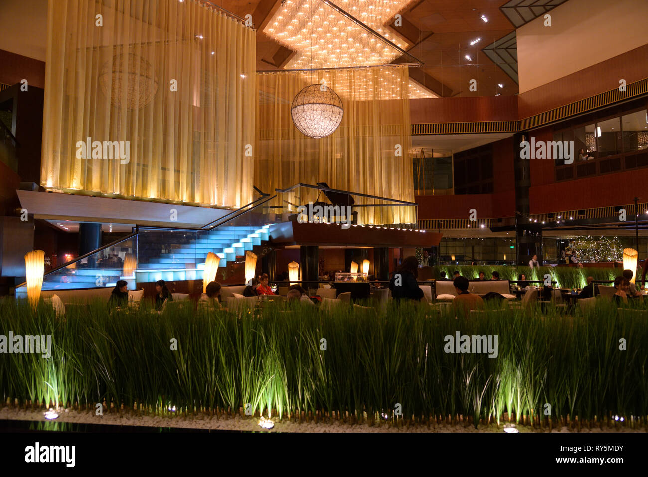 The Cascade Cafe at the ANA InterContinental Hotel, Tokyo JP Stock ...