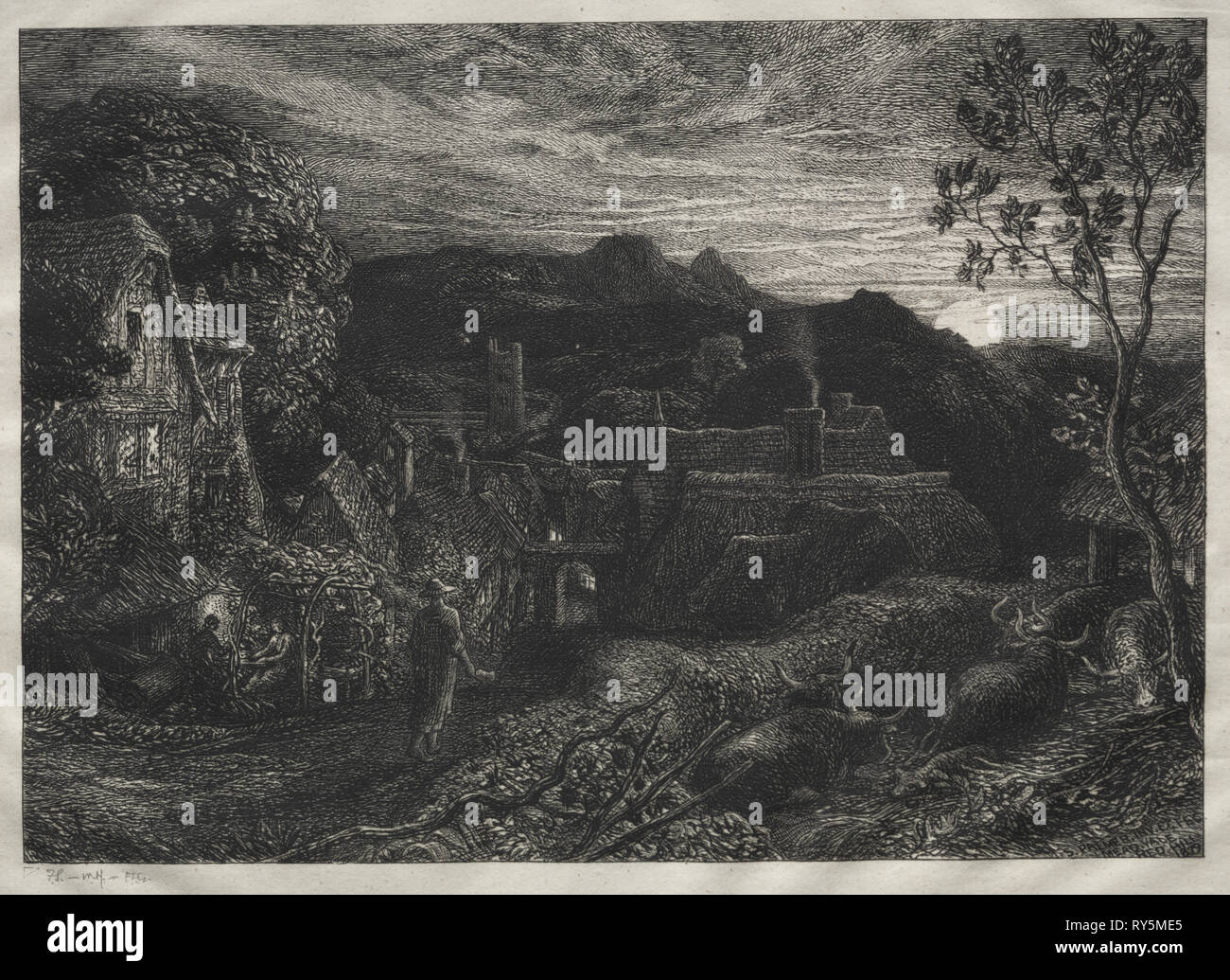 The Bellman, 1879. Samuel Palmer (British, 1805-1881). Etching Stock ...