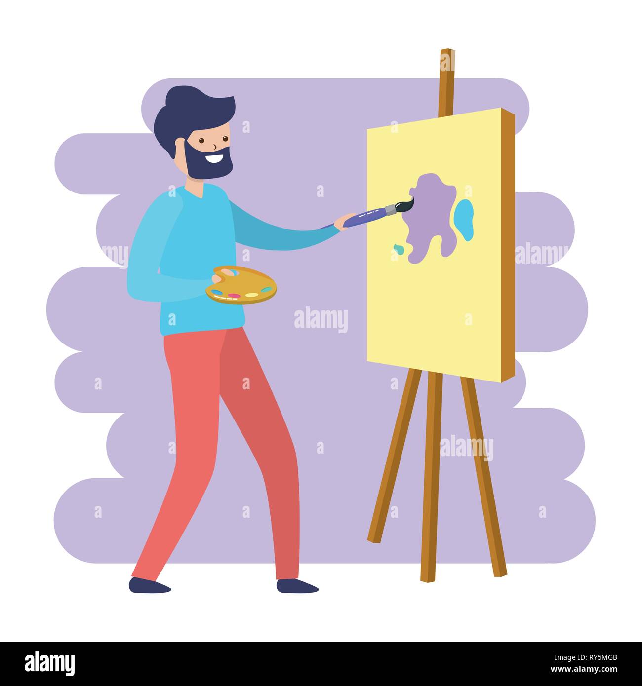 Old man oil canvas Stock Vector Images - Alamy