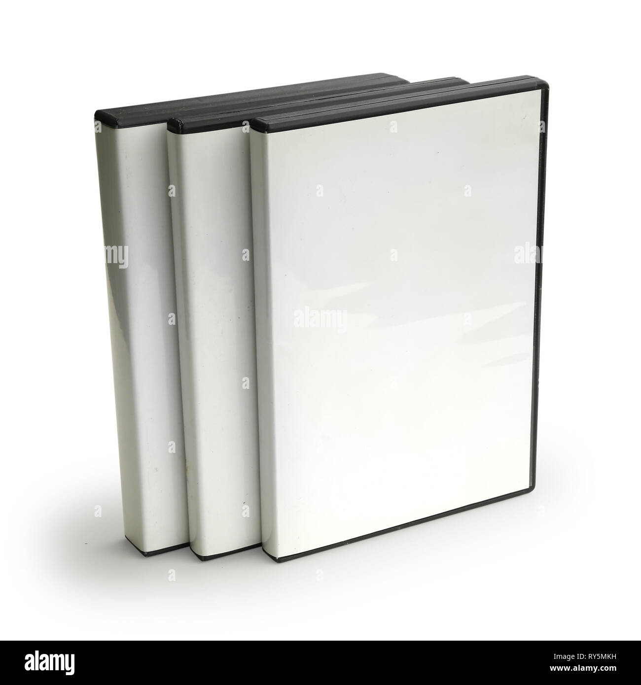 Three Blank DVD Cases Isolated on White Background Stock Photo - Alamy