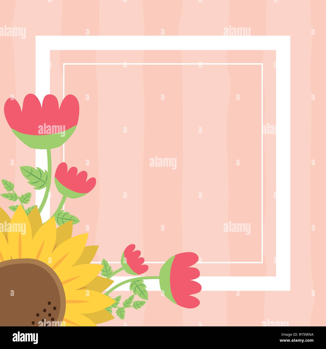 flowers frame decoration banner Stock Vector Image & Art - Alamy