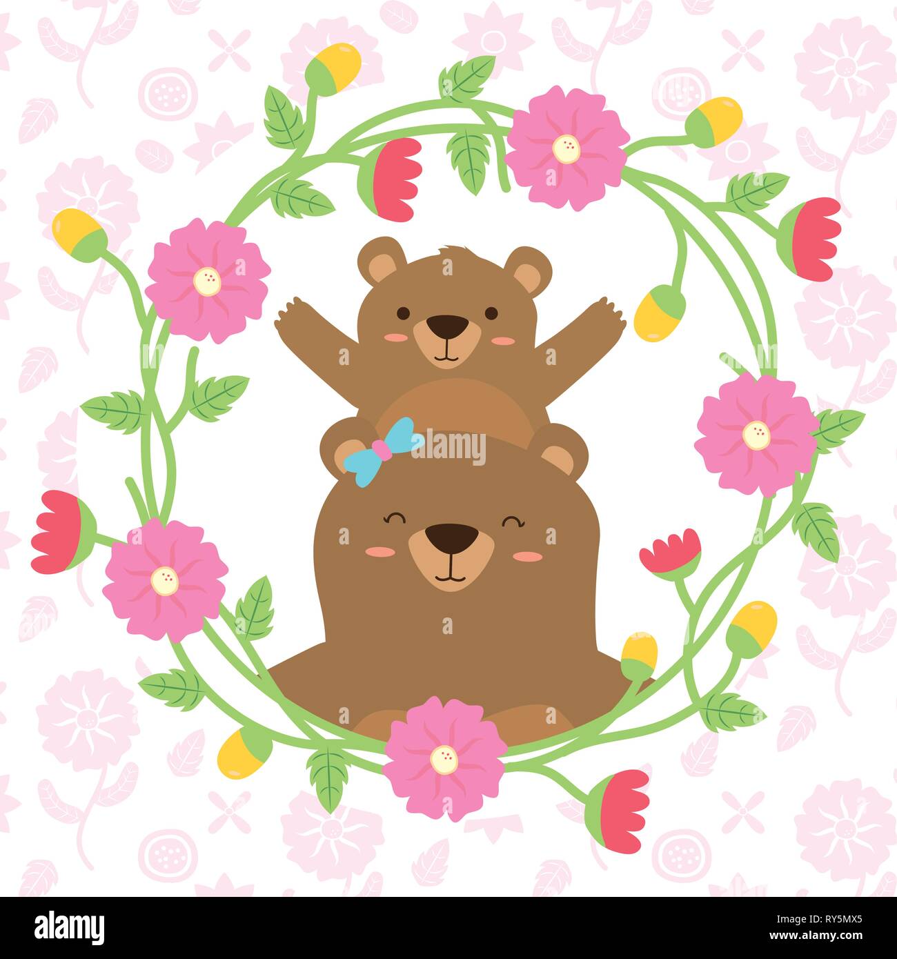 mom bear and son cartoon Stock Vector Image & Art - Alamy