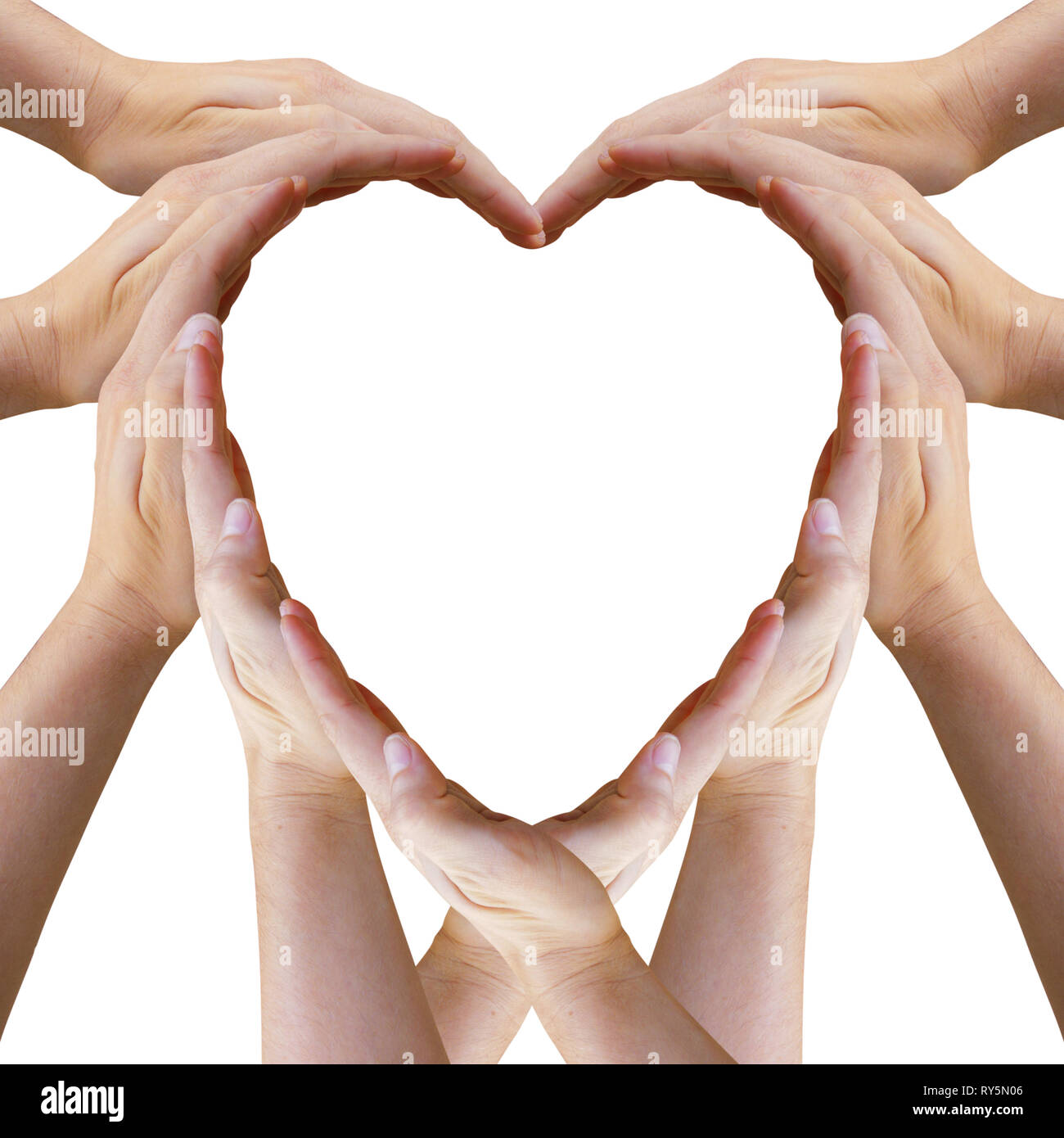 Heart Made Out of Many Hands Stock Photo - Alamy