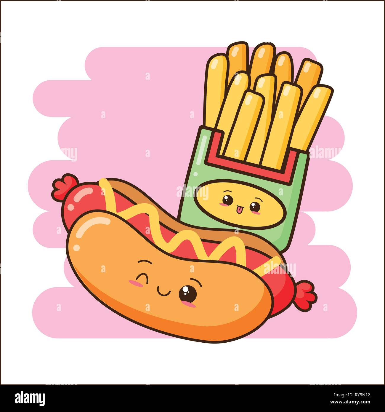 kawaii fast food Stock Vector Image & Art - Alamy