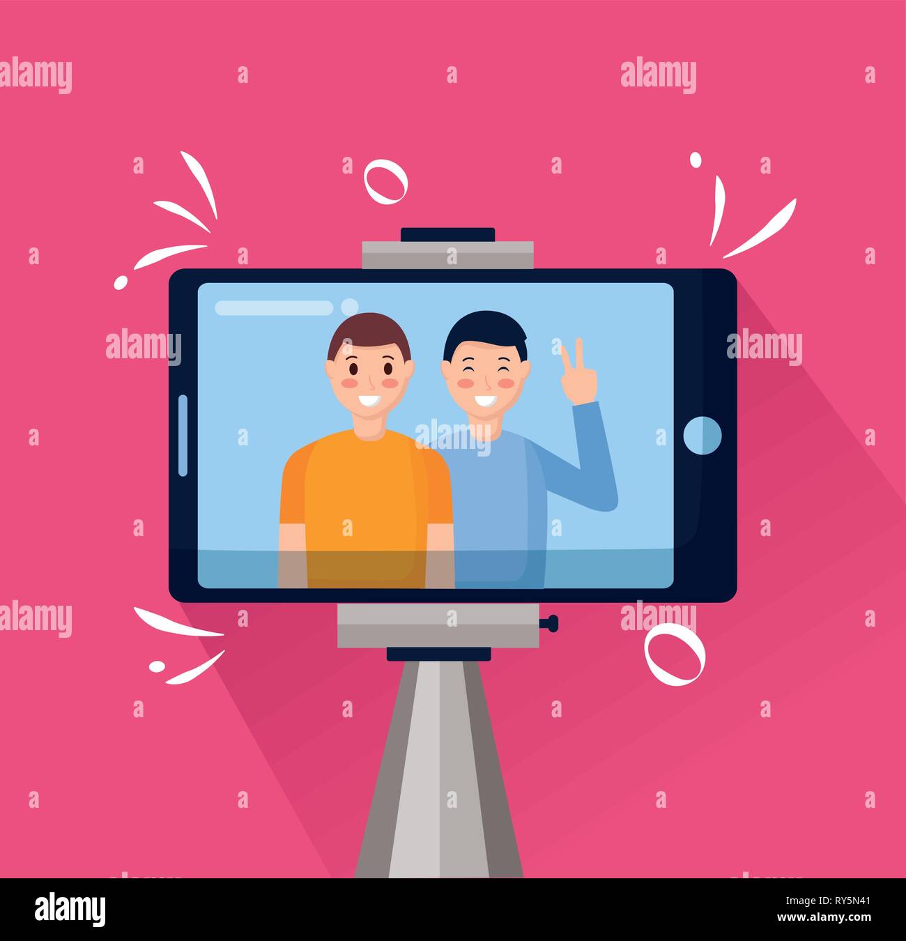 Photo two happy people Stock Vector Images - Alamy