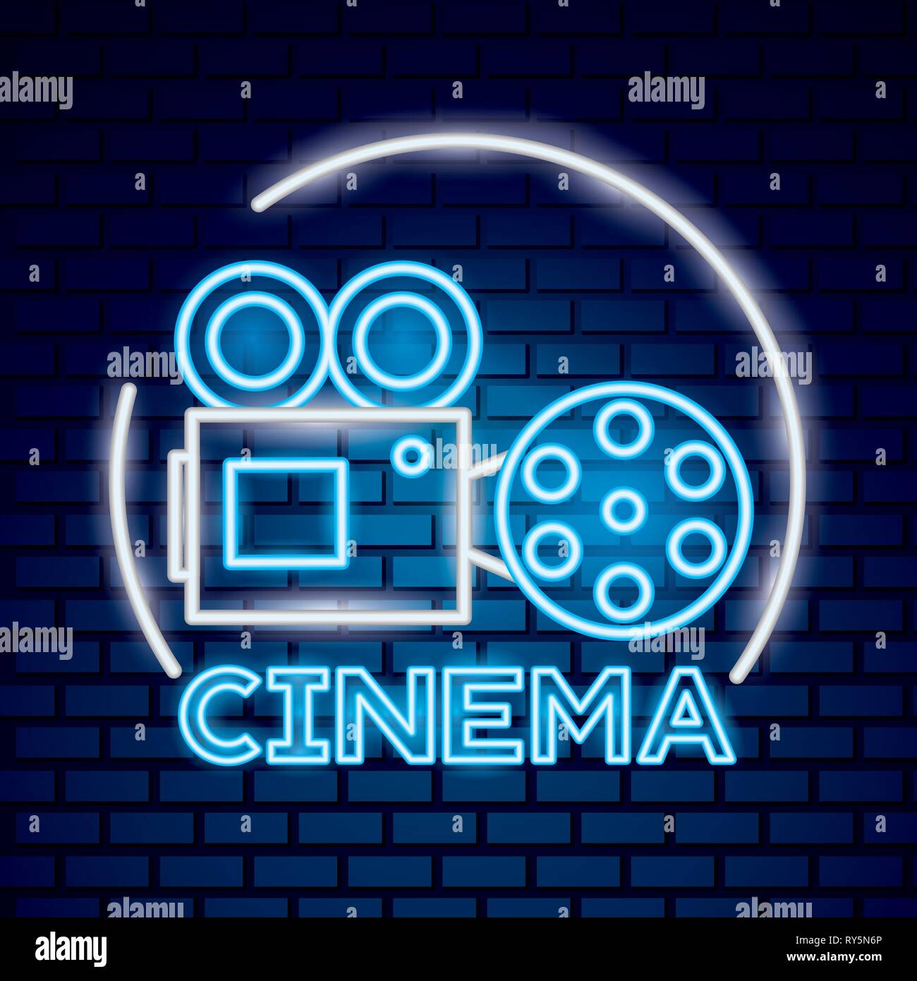 movie time neon Stock Vector Image & Art - Alamy