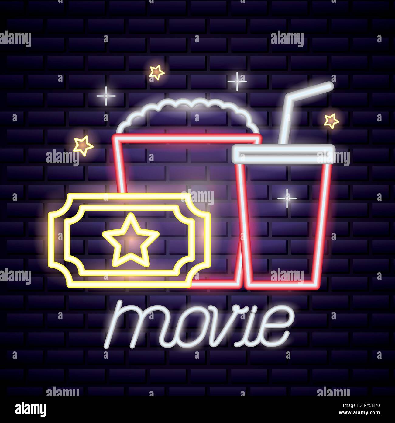 Corn food neon Stock Vector Images - Alamy