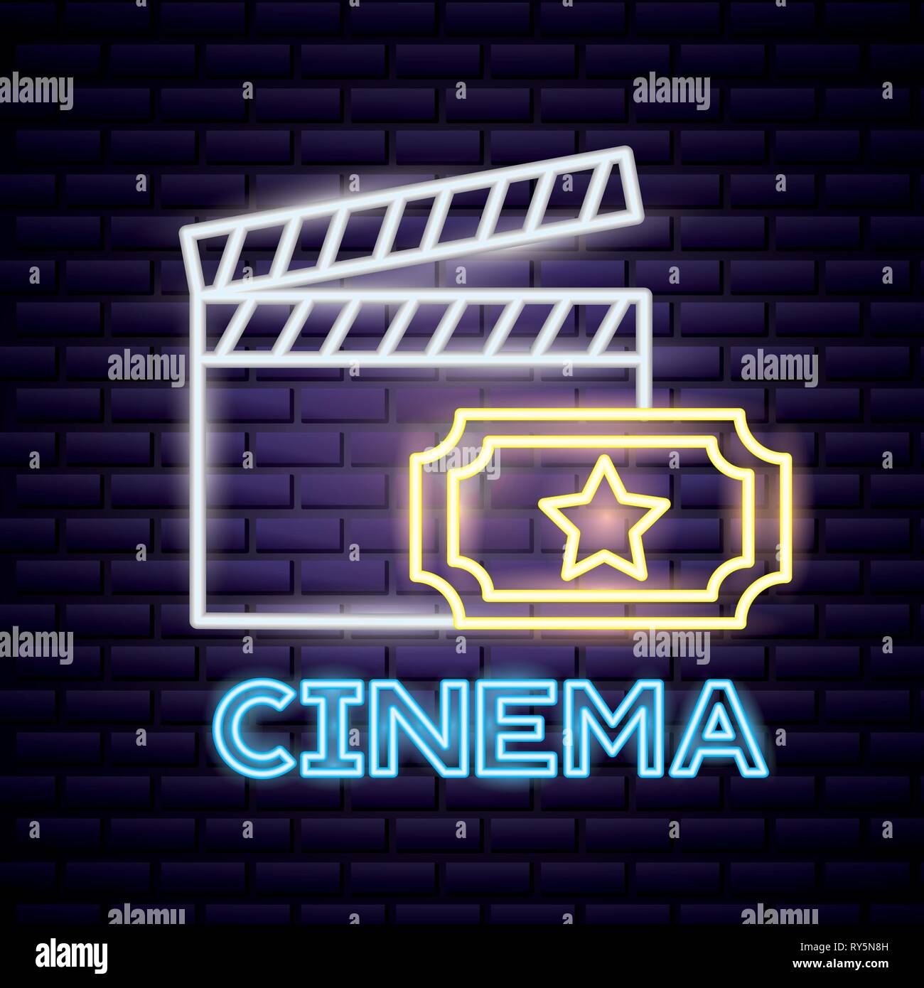 Clapboard neon Stock Vector Images - Alamy