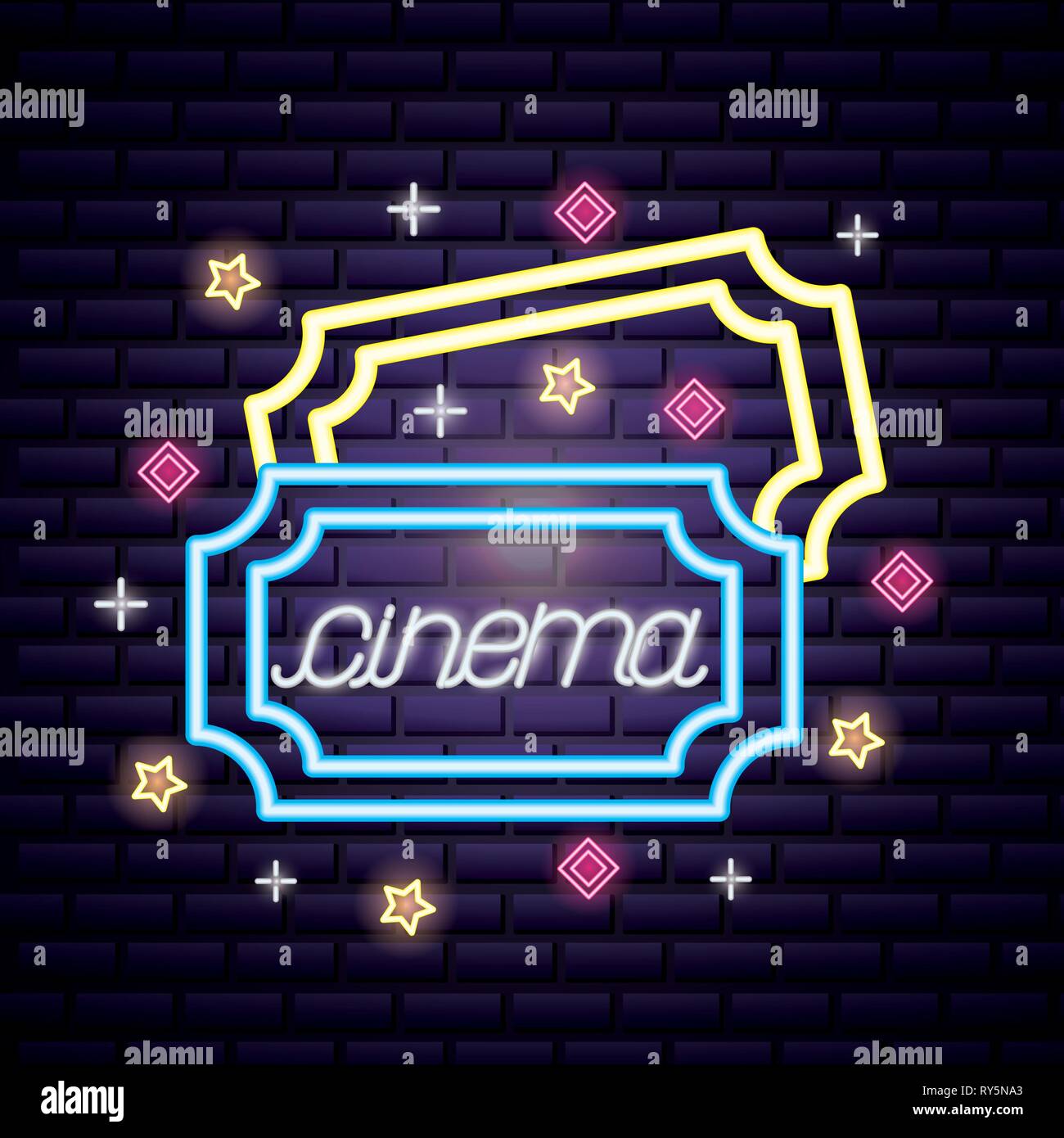 movie time neon Stock Vector Image & Art - Alamy