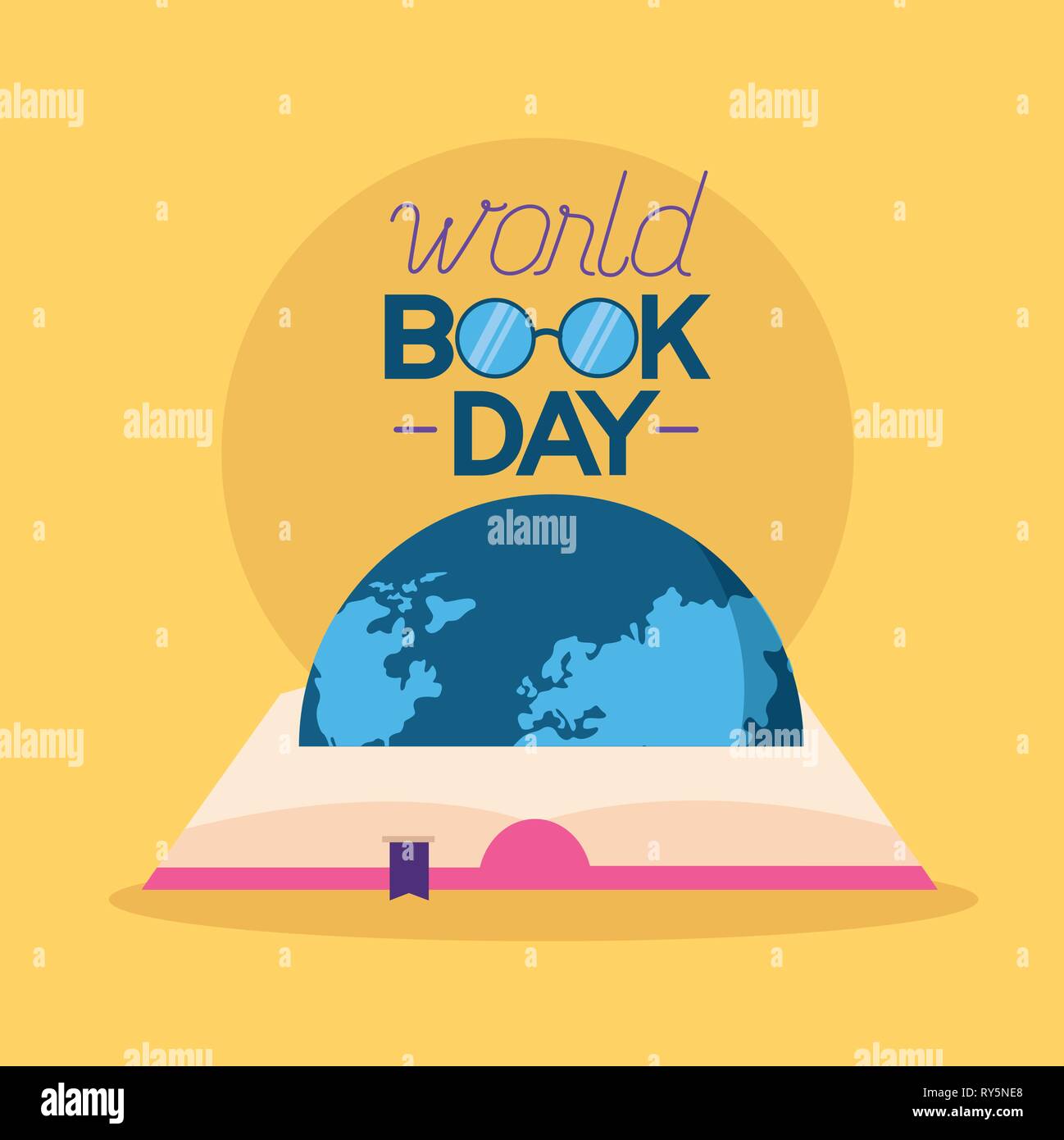 Blank book glasses pen Stock Vector Images - Alamy