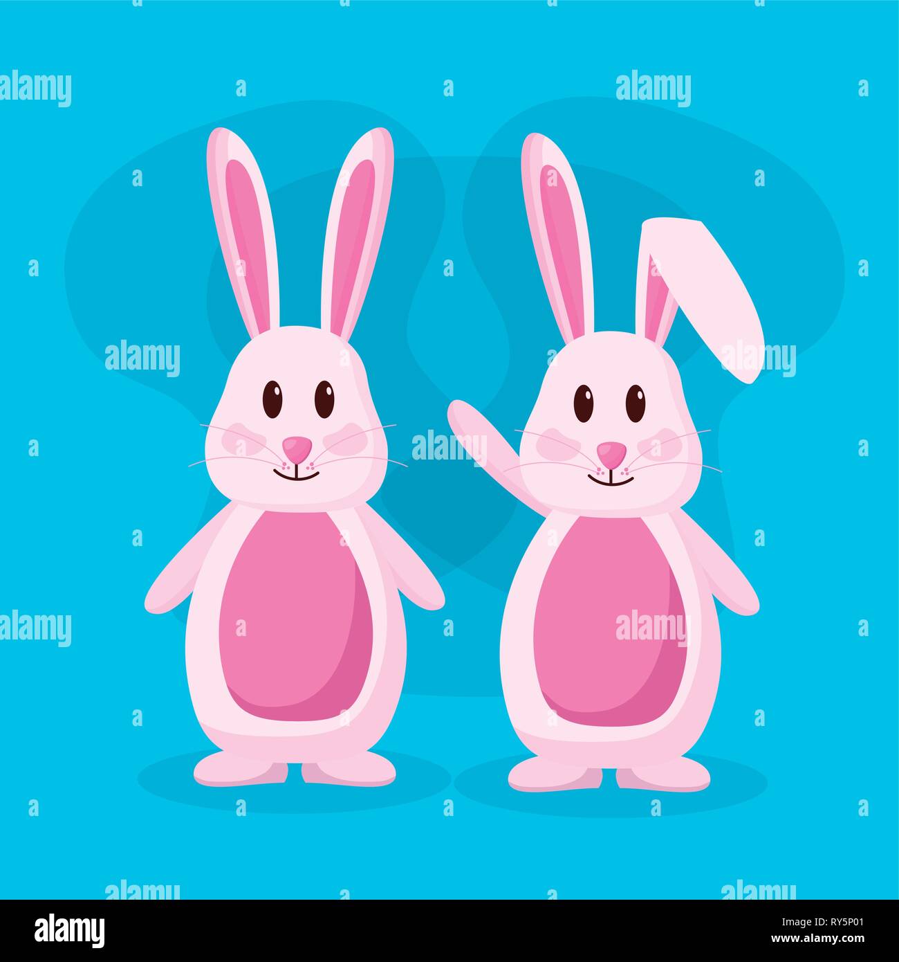 cute rabbits couple Stock Vector Image & Art - Alamy