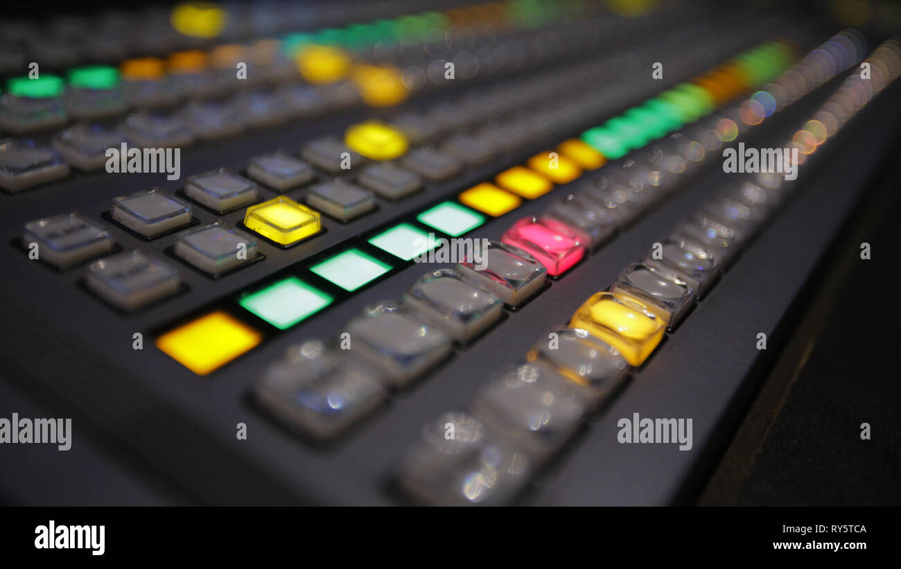 TV Broadcast News Switcher Board Stock Photo - Alamy