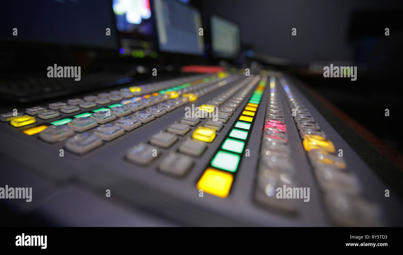 TV Broadcast News Switcher Board Stock Photo - Alamy