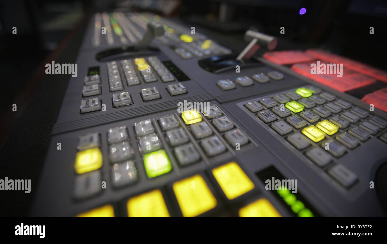 TV Broadcast News Switcher Board Stock Photo - Alamy