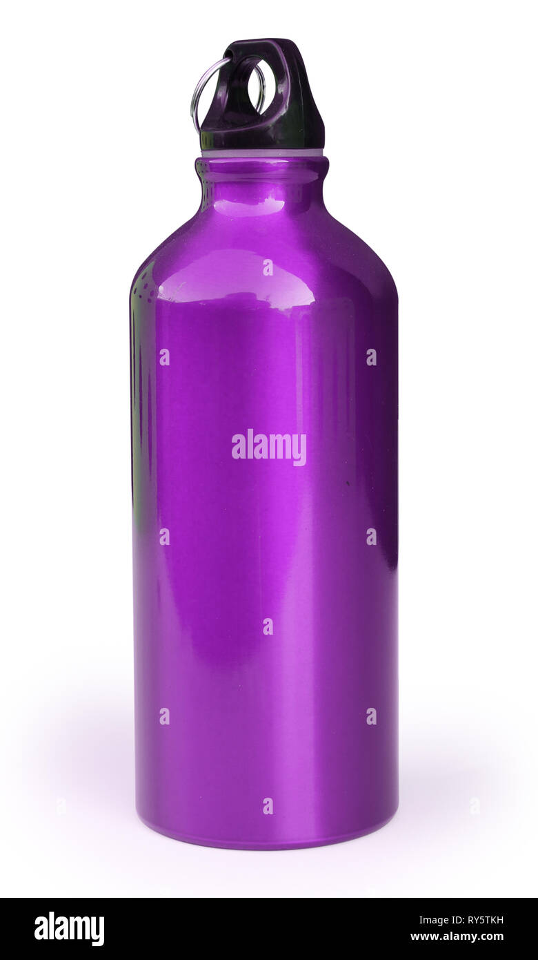 Purple Water Bottle Isolated on White Stock Photo - Alamy