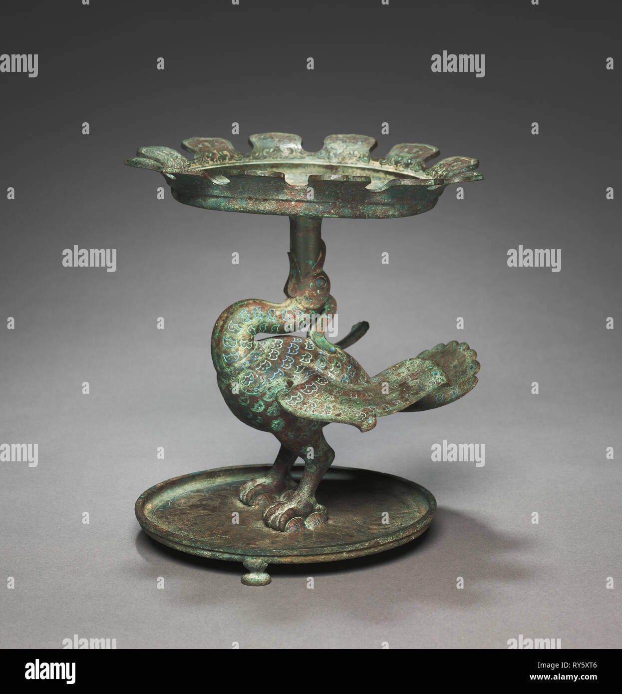 Bronze inlaid with powdered malachite and azurite hi-res stock ...