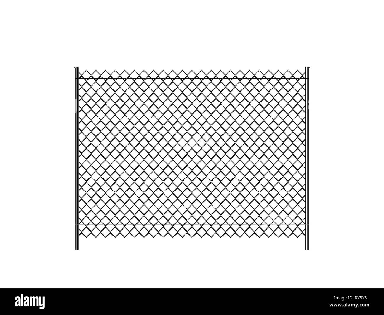 Realistic Metal Chain Link Fence Art Design Gate Prison Barrier Secured Property The Chain