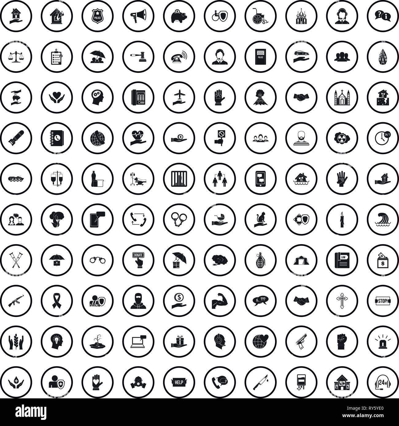 100 victim support icons set, simple style Stock Vector Image & Art - Alamy