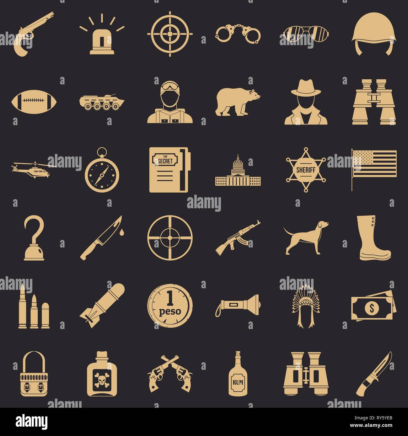 Weapon icons set, simple style Stock Vector Image & Art - Alamy