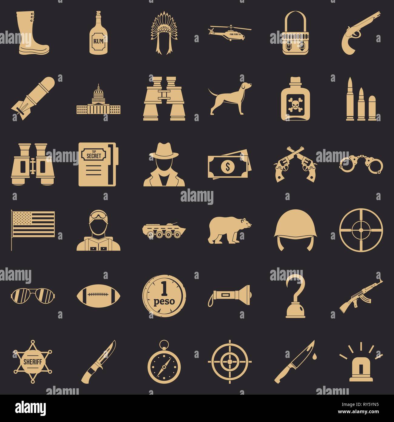 Hunting icons set, simple style Stock Vector Image & Art - Alamy