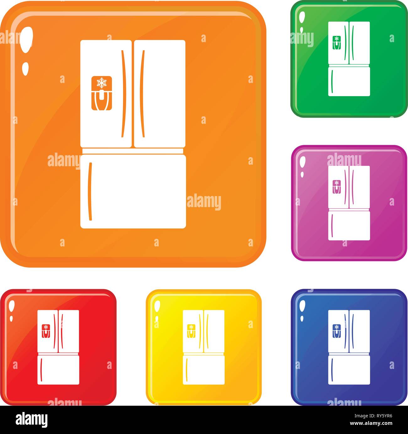 Fridge icons set vector color Stock Vector Image & Art - Alamy