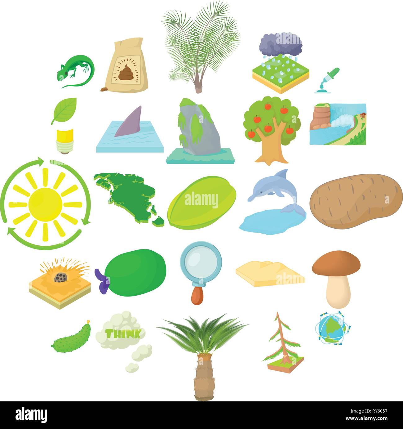 Isle icons set, cartoon style Stock Vector Image & Art - Alamy