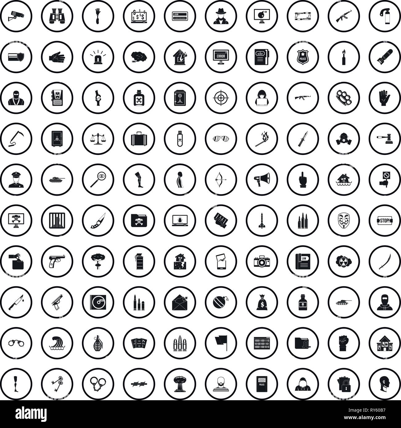 100 violation icons set, simple style Stock Vector Image & Art - Alamy