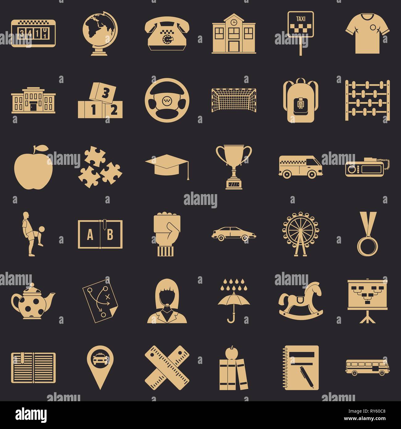 School icons set, simple style Stock Vector Image & Art - Alamy