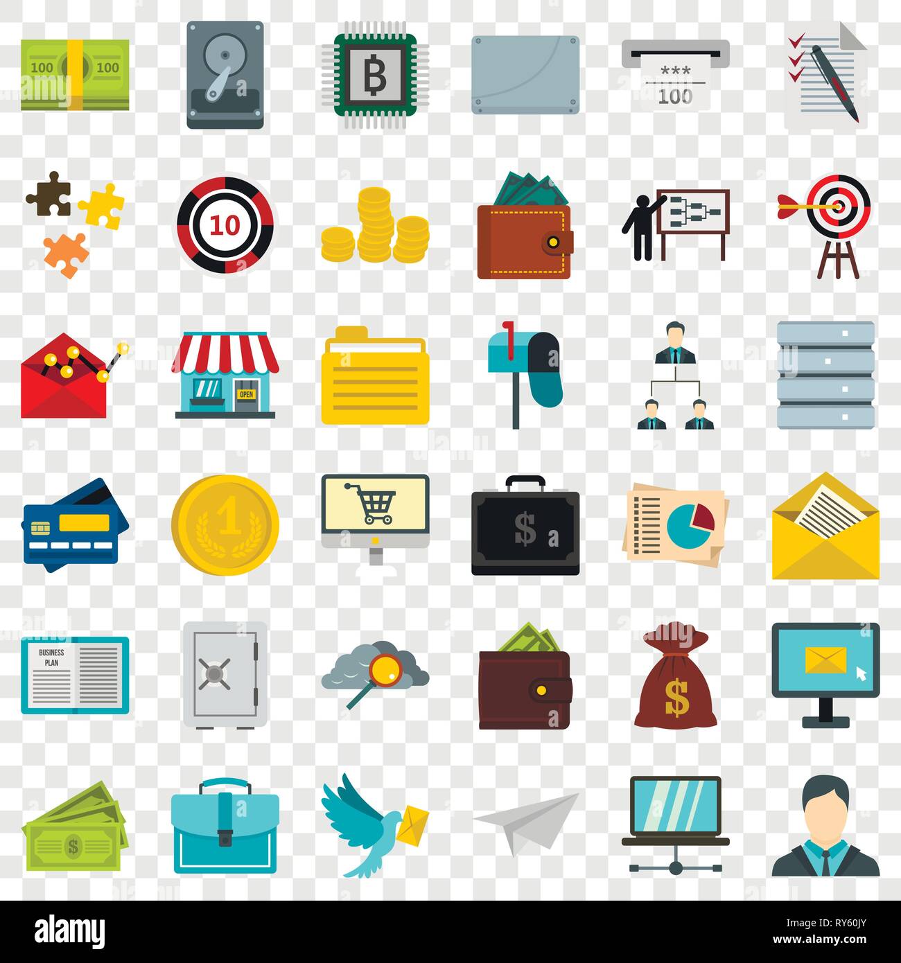 Presentation icons set, flat style Stock Vector Image & Art - Alamy