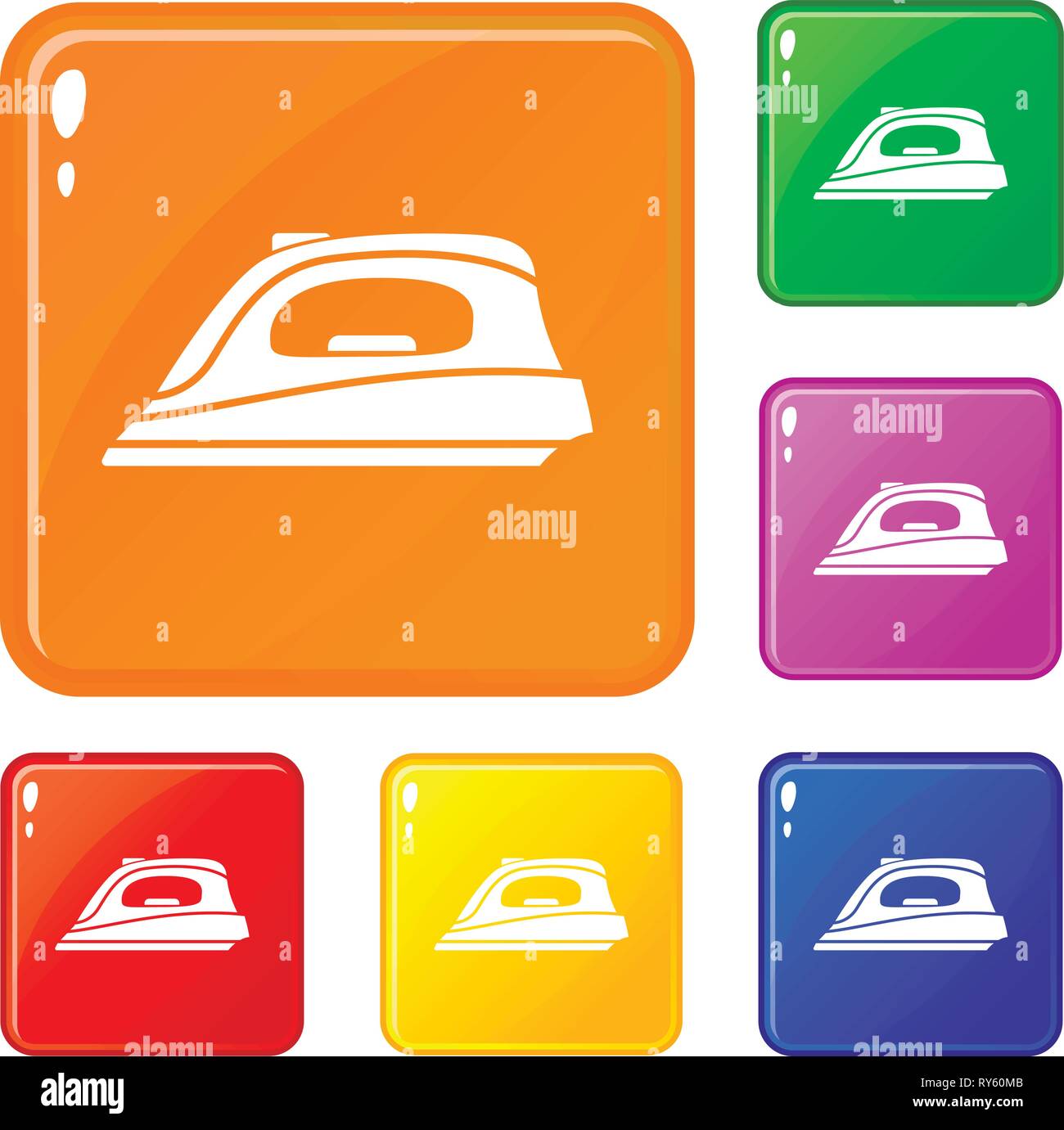 Iron icons set vector color Stock Vector Image & Art - Alamy