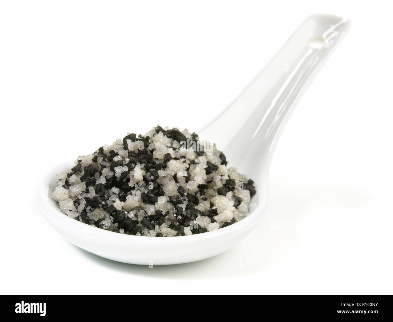 Black and White Stone Salt on white Background Stock Photo - Alamy