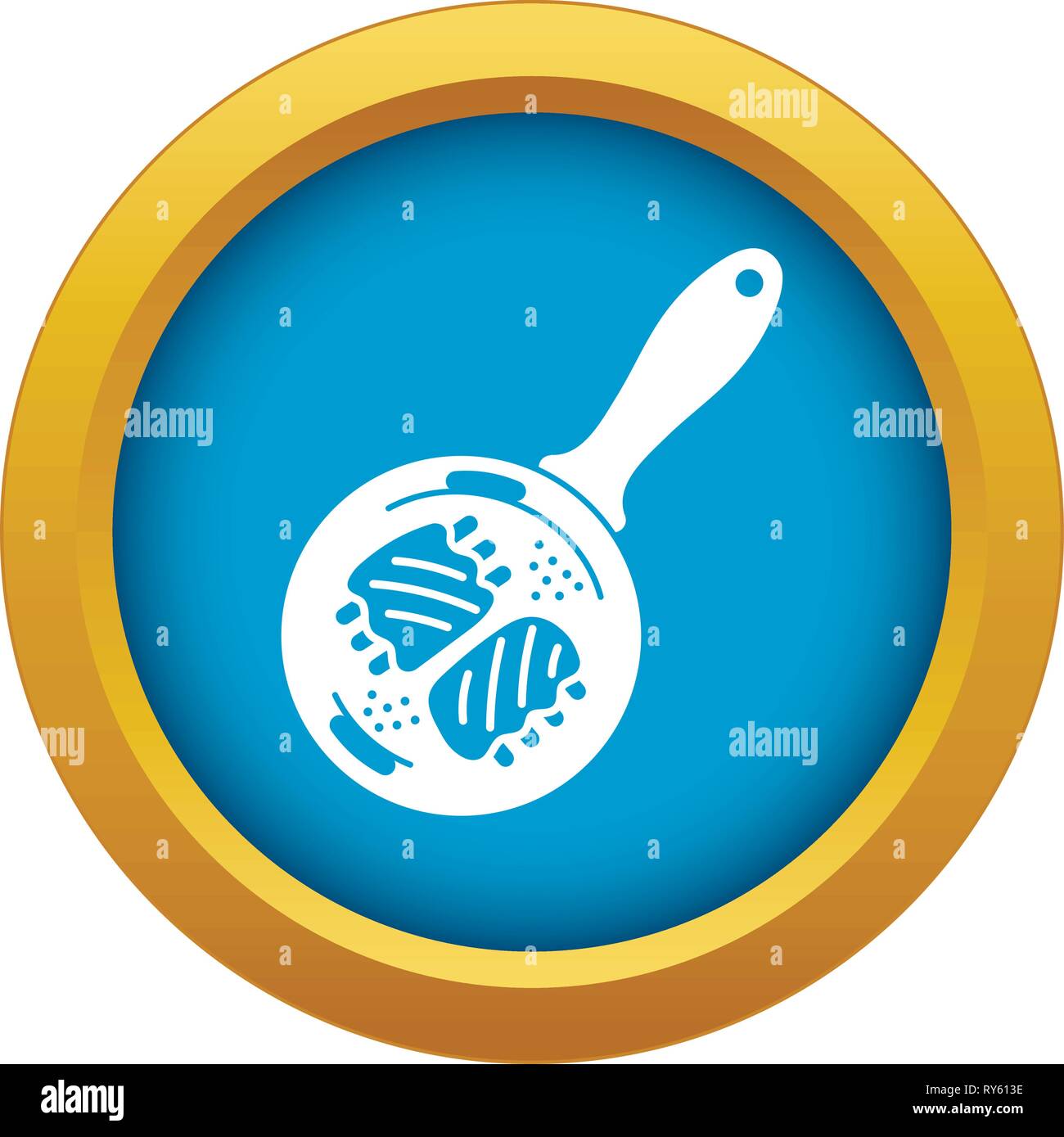 Steak on griddle icon blue vector isolated Stock Vector Image & Art - Alamy