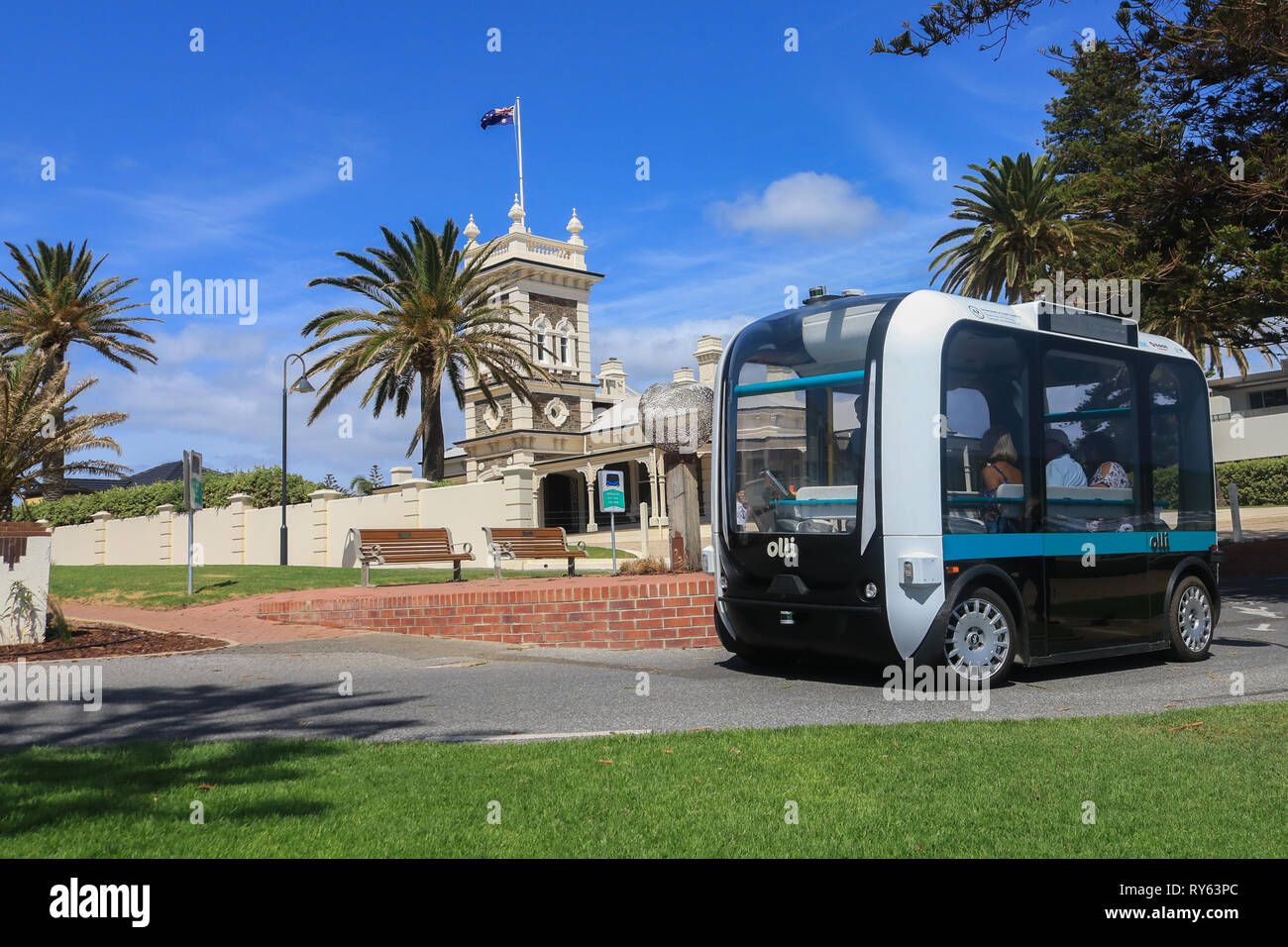Adelaide, Australia. 12th Mar, 2019. A self driving 10 Passenger ...