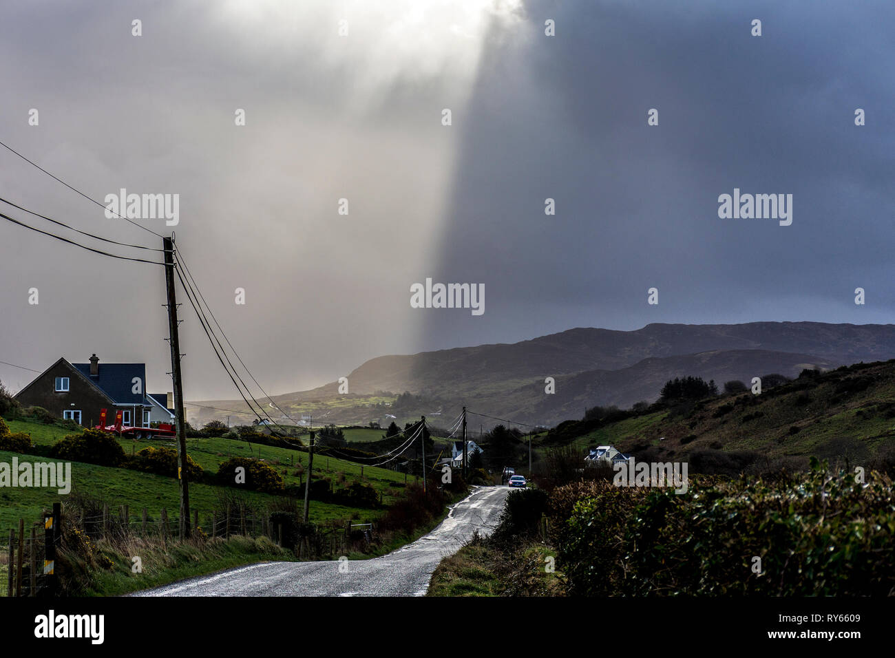 Ardara, County Donegal, Ireland. 12th March 2019. Dramatic and volatile ...