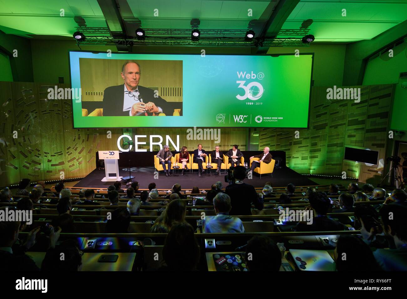 Geneva, Switzerland. 12th Mar, 2019. World Wide Web inventor Tim ...