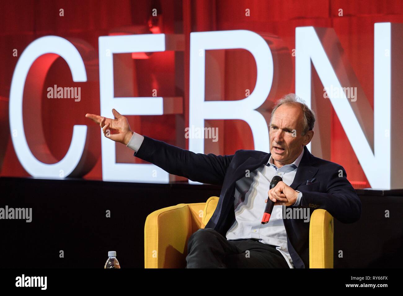 Geneva, Switzerland. 12th Mar, 2019. World Wide Web inventor Tim ...