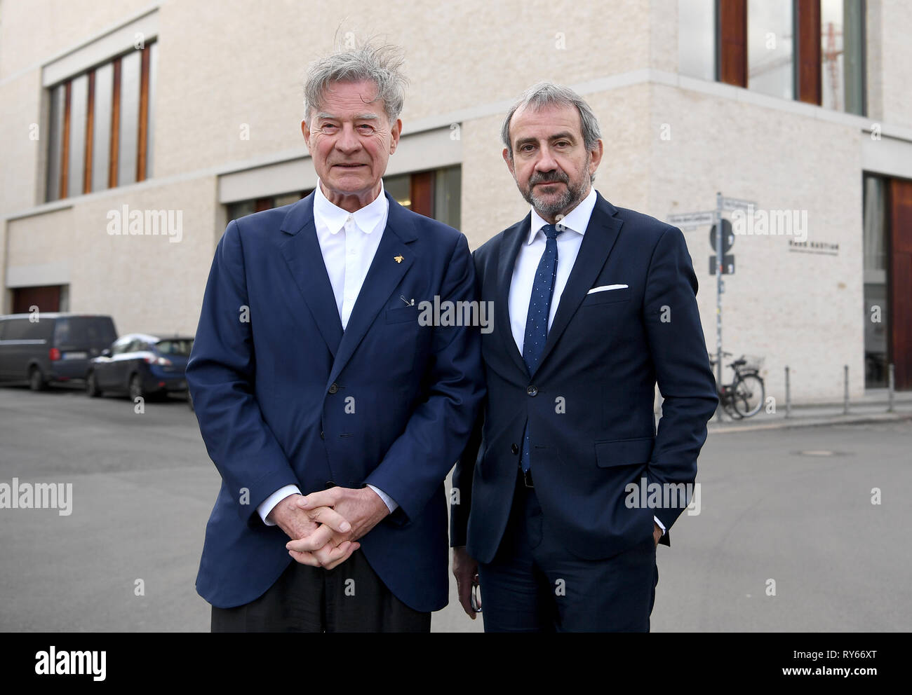 Berlin, Germany. 12th Mar, 2019. Heiner Bastian (l), art collector, and ...