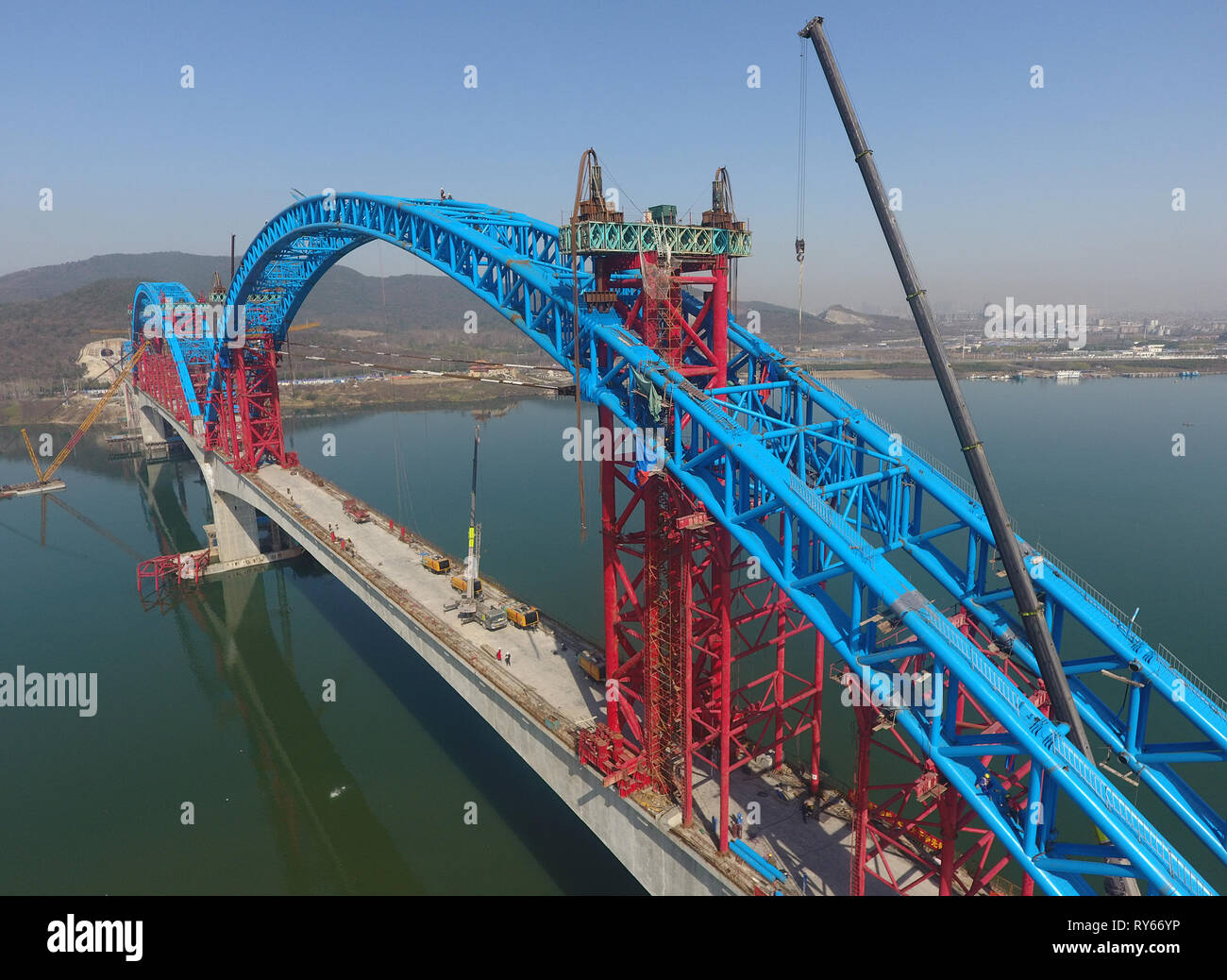 Xiangyang. 12th Mar, 2019. Aerial photo taken on March 12, 2019 shows ...