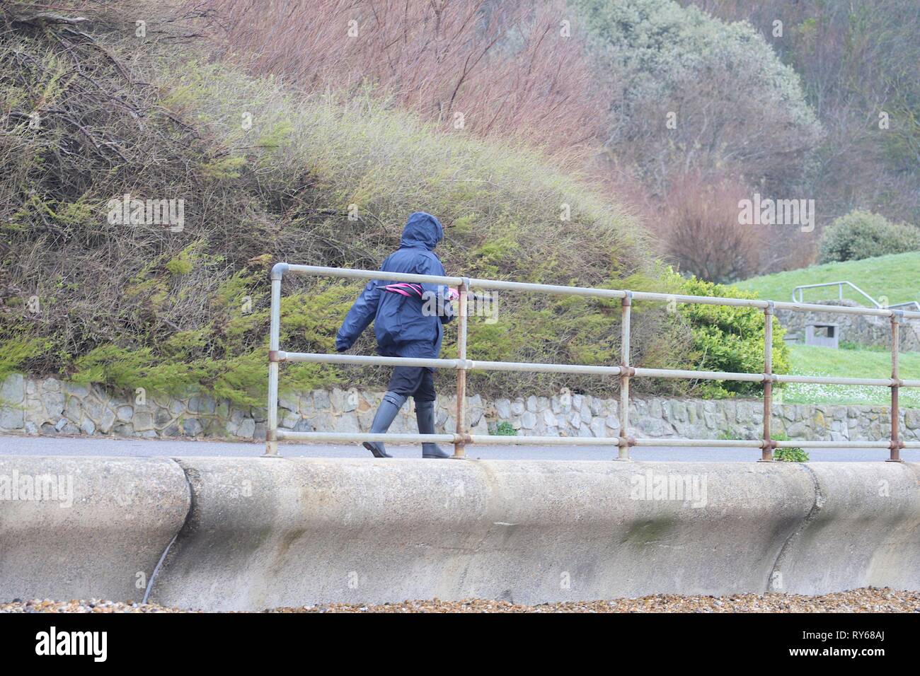 Folkestone, Kent, UK. 12 Mar, 2019. UK Weather: Storm Gareth arrives on ...