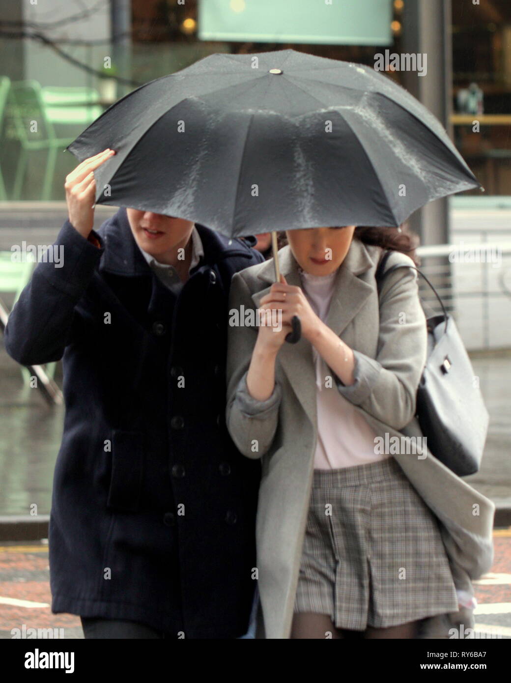 Glasgow, Scotland, UK, 12th March, 2019 UK Weather: Storm Gareth ...