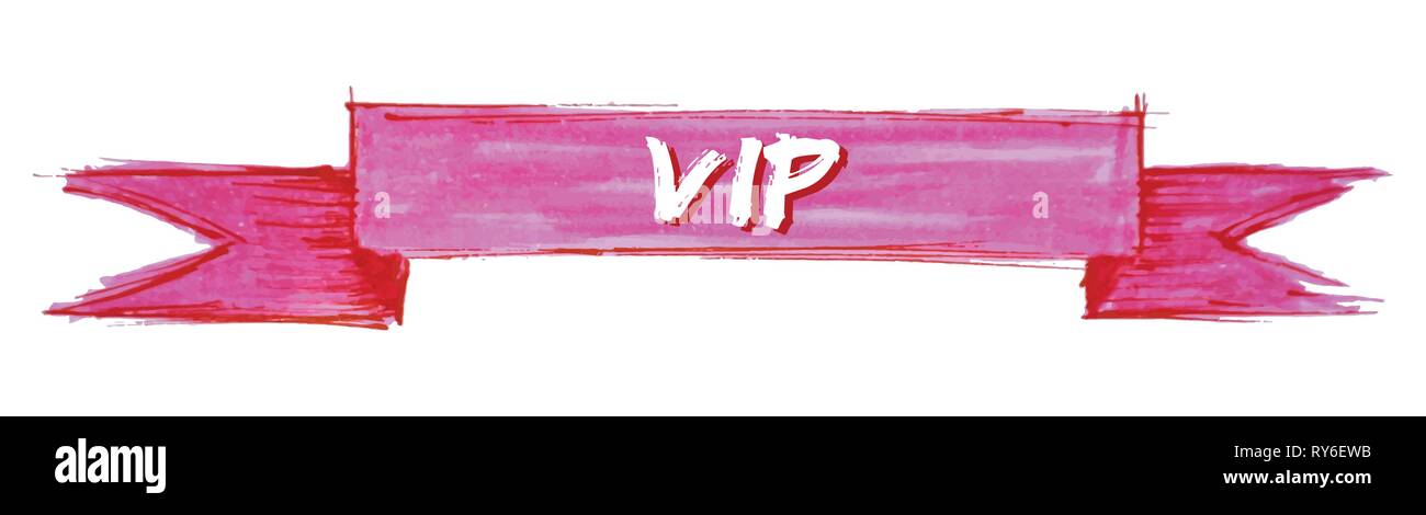 vip hand painted ribbon sign Stock Vector Image & Art - Alamy