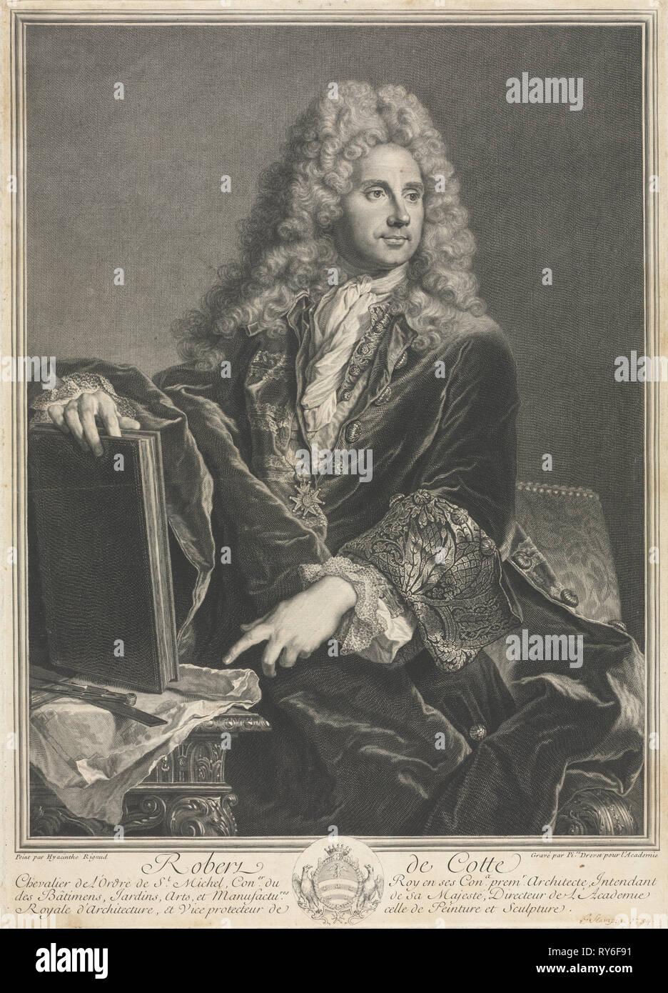 Robert de Cotte. Pierre-Imbert Drevet (French, 1697-1739). Engraving ...