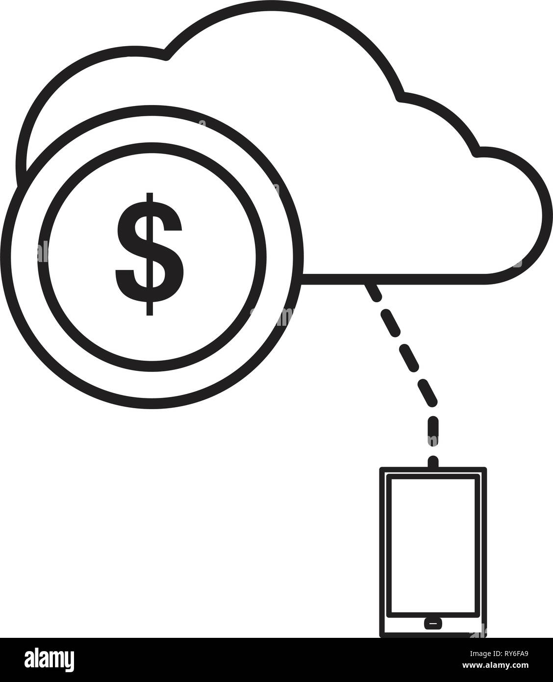 Computer smartphone cloud data Black and White Stock Photos & Images ...