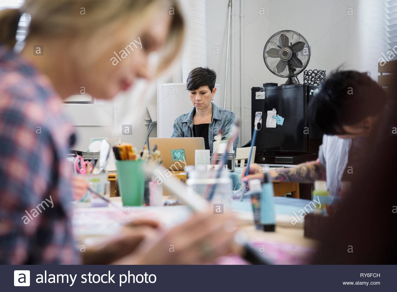 Laptop art painting hi-res stock photography and images - Alamy