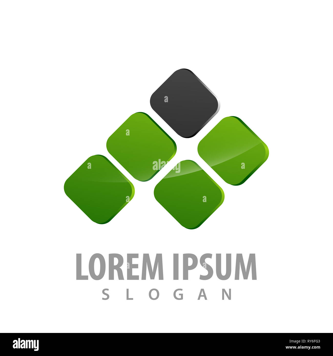 abstract black green square technology logo concept design. Symbol ...